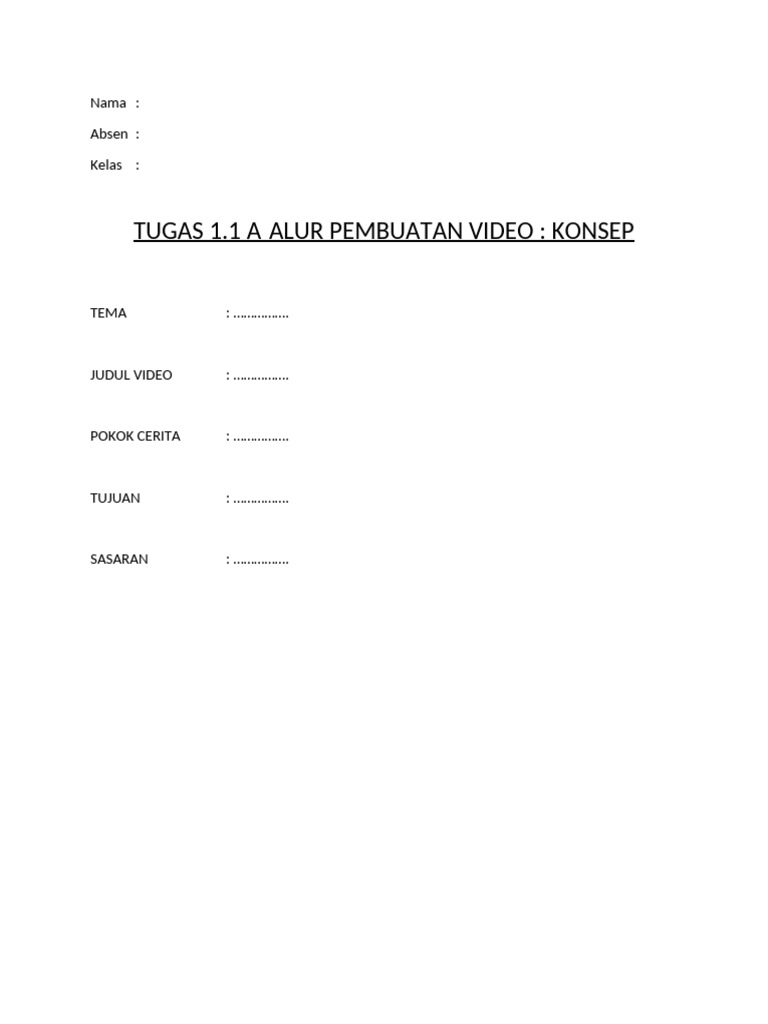 Tugas 1.1A Alur Pembuatan Video - Konsep | PDF