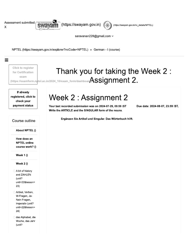 German-1 - Week 2 Assignment | PDF