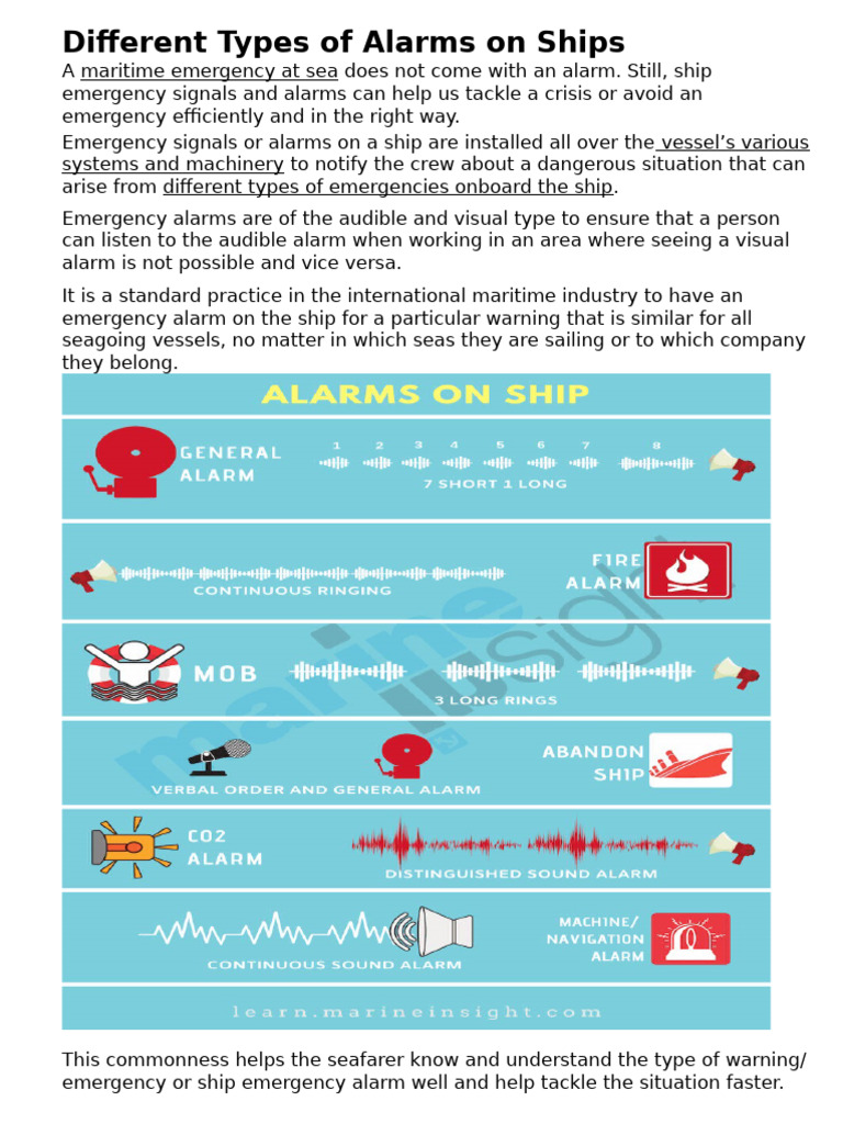 Different Types of Alarms On Ship | PDF