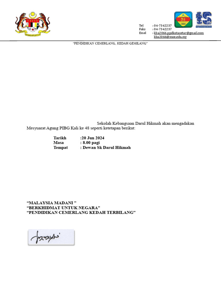 Jemputan Perasmi Pibg | PDF