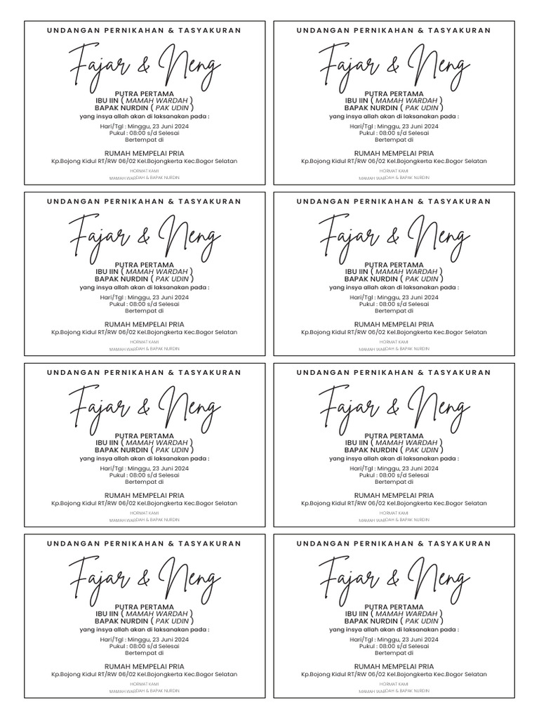 Undangan Sabun | PDF