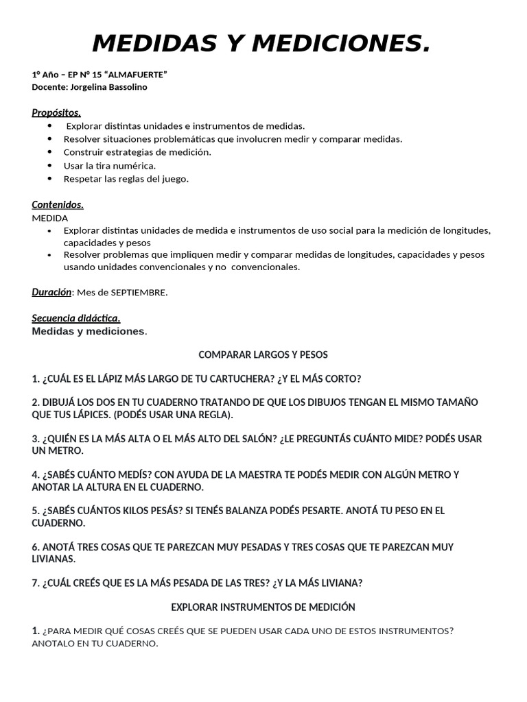 Medidas y Mediciones | PDF