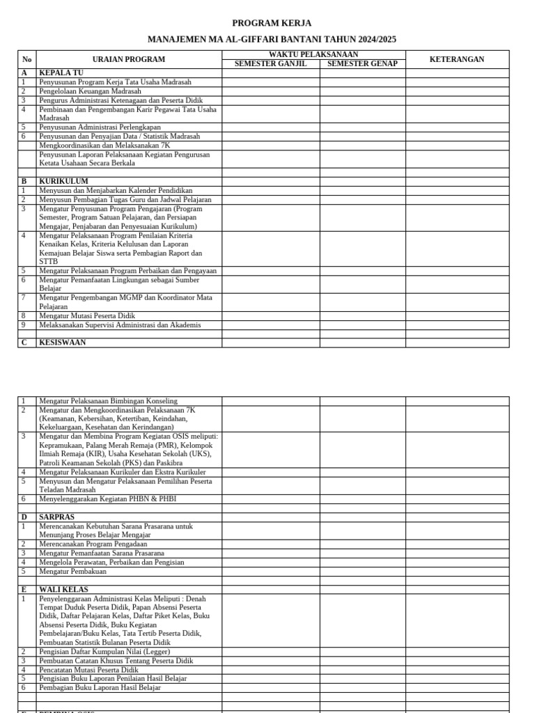 Program-Kerja-Kkm-Manajemen Ma | PDF