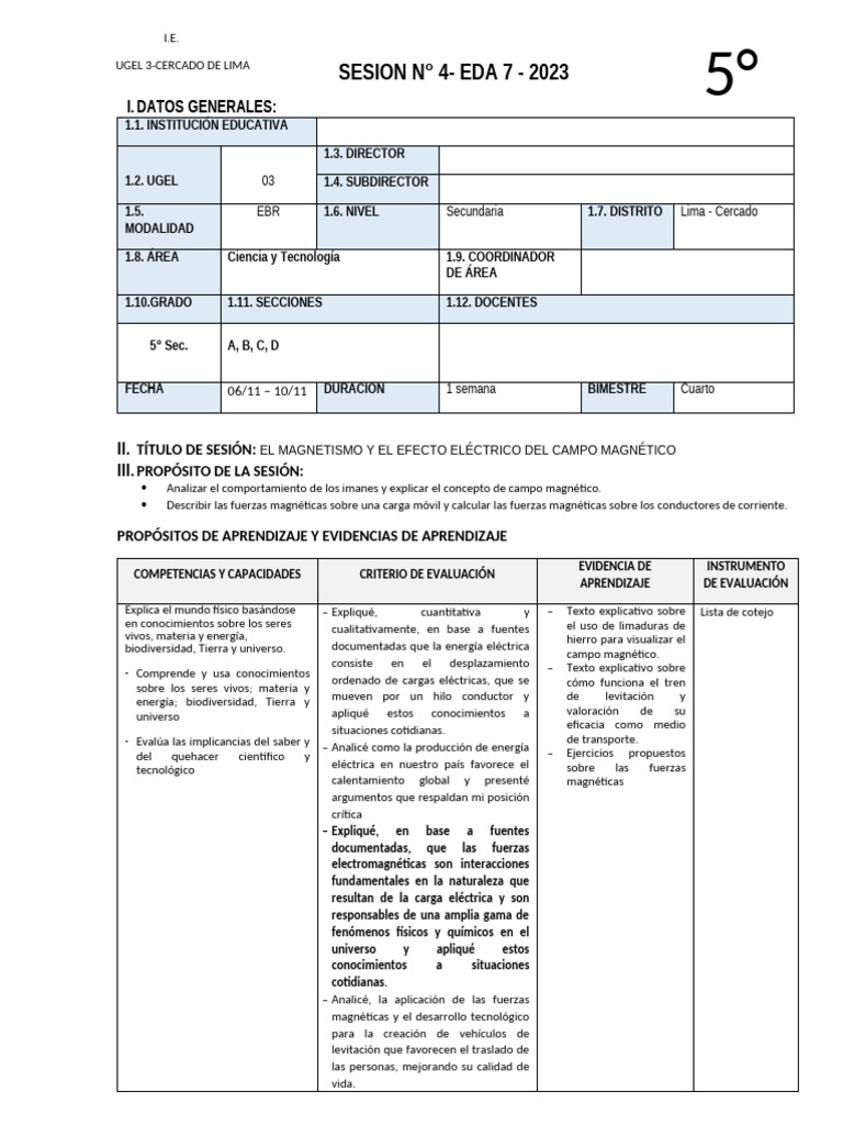 5° SESION Semana 4 Explica EDA 7 CYT 2023 Santillana | PDF