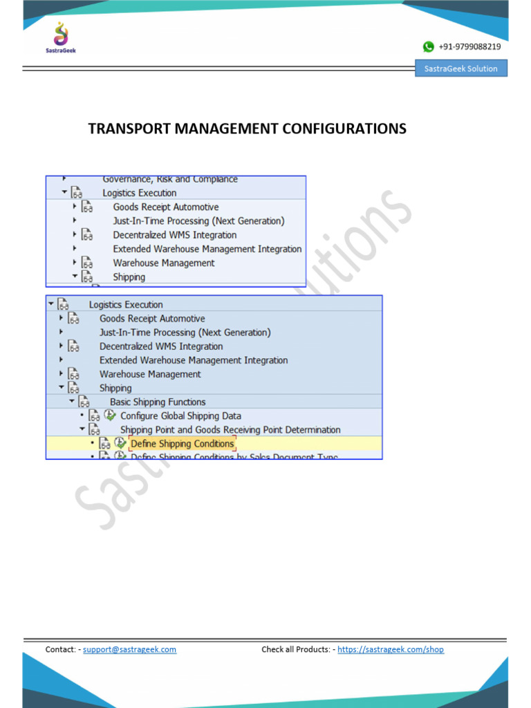 Transport Management Configurations | PDF | Computers