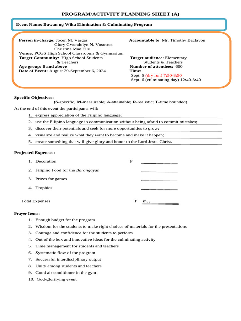 Buwan NG Wika Program 2024-2025 | PDF