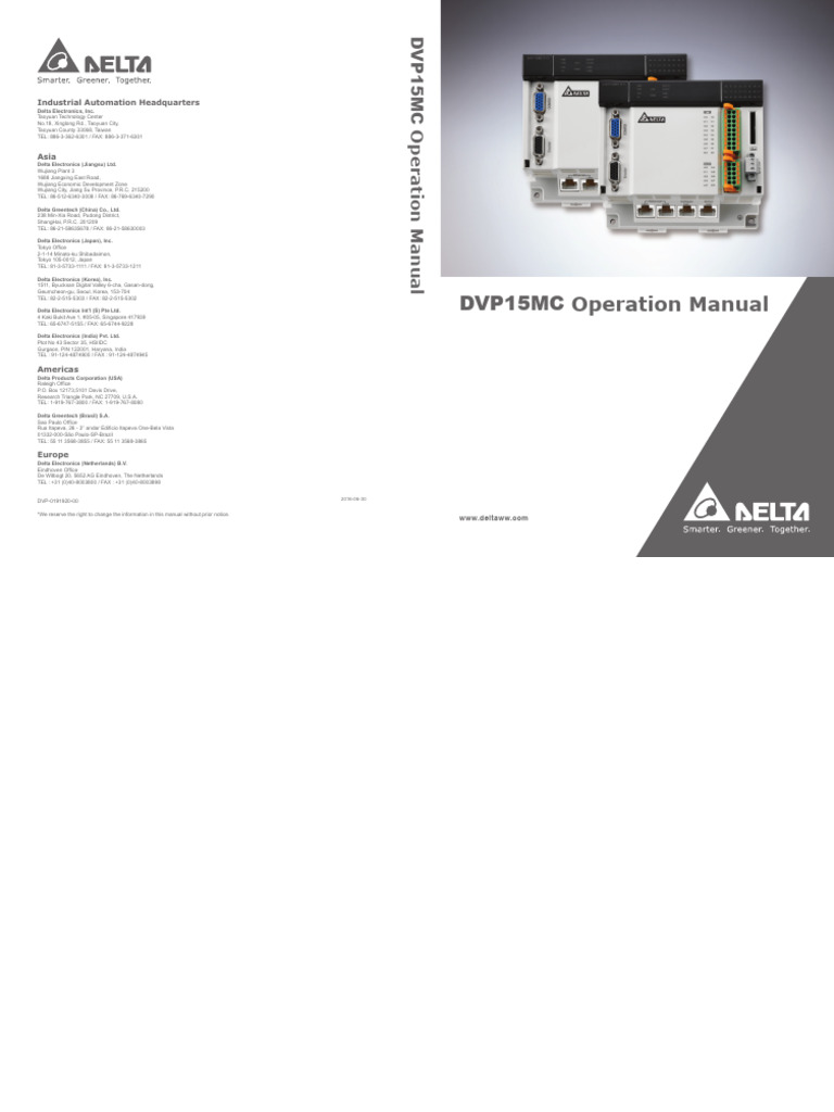 Dvp-15mc Series Motion Controller Operation Manual | PDF
