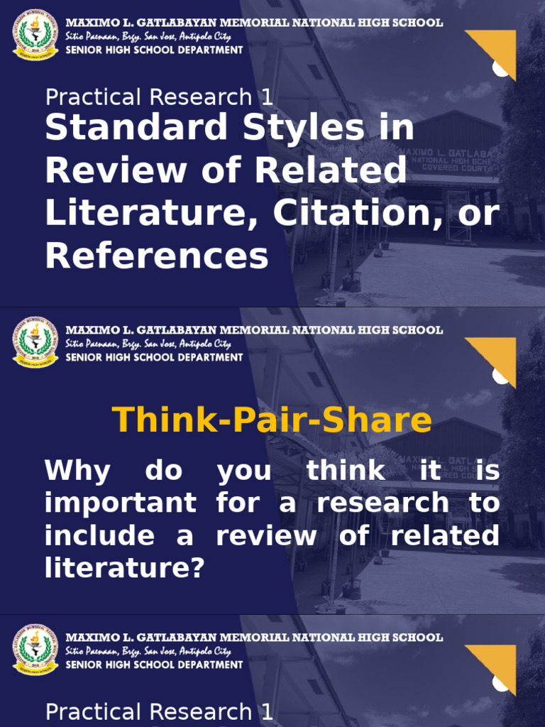 7 Standard Styles in Review of Related Literature, Citation, or ...