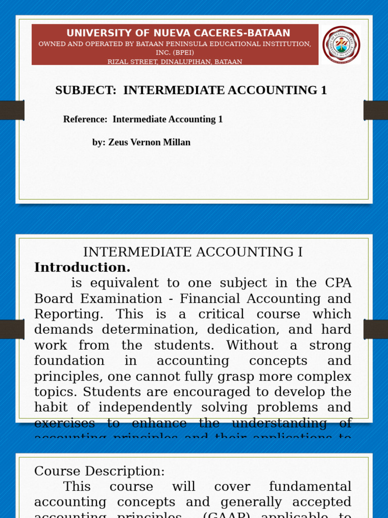 Lesson 1 Intermediate Accounting 1 Introduction The Accounting Process ...