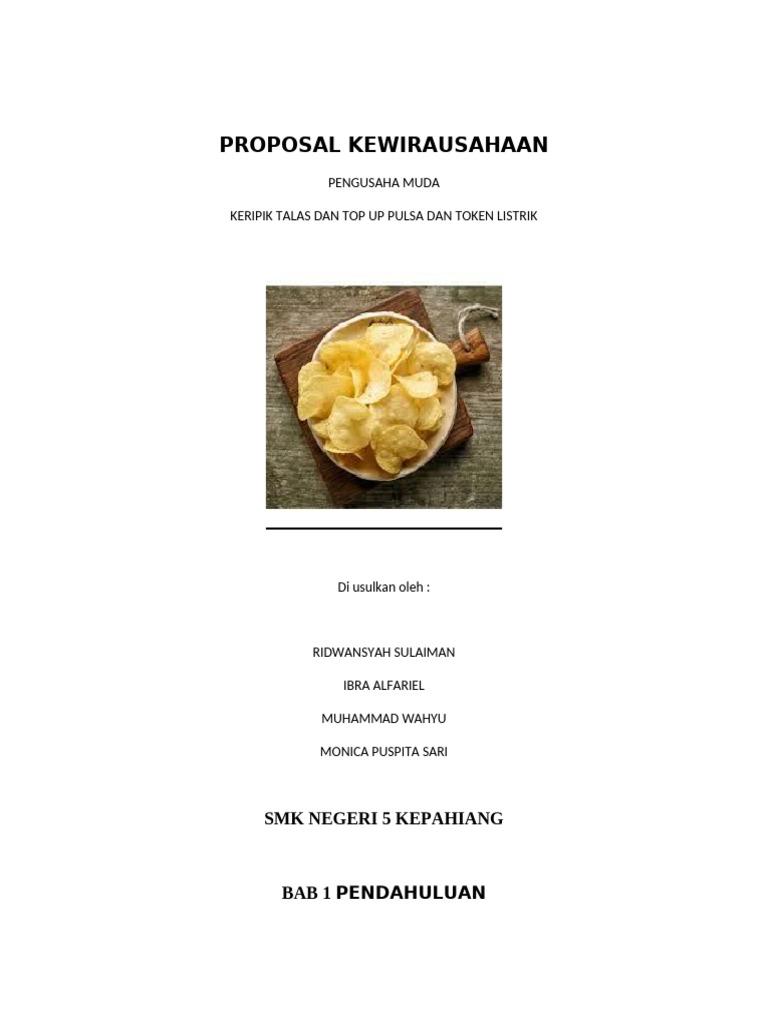 Proposal Keripik Talas | PDF