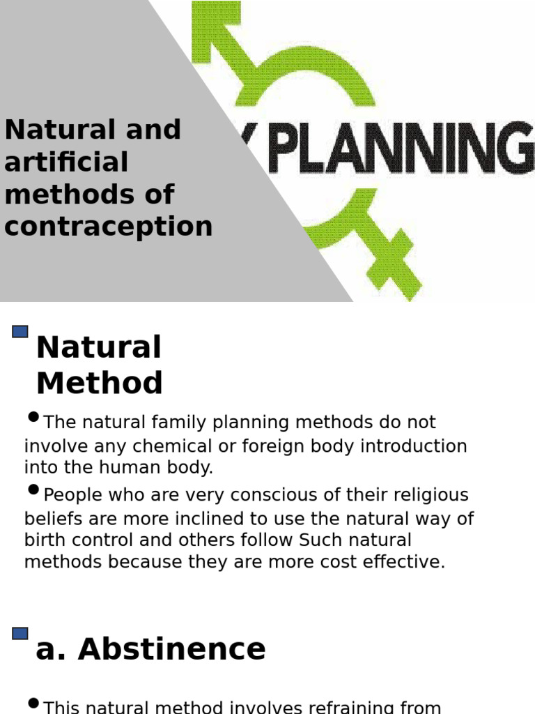 Public Speaking: Natural and Artificial Methods of Contraception | PDF