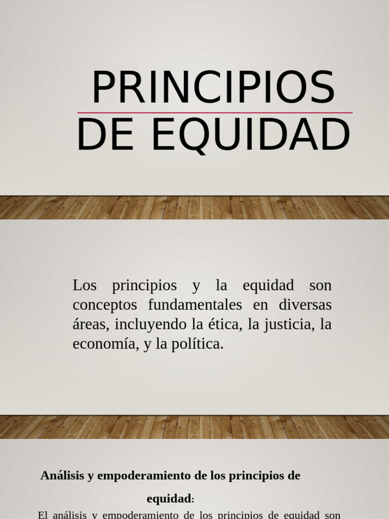 Principios de Equidad Exposicion 12 | PDF