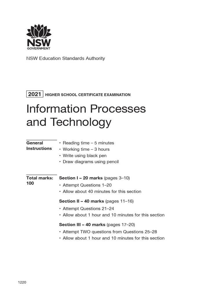 2021 HSC Information Processes and Technology | PDF | Computer Network | Databases