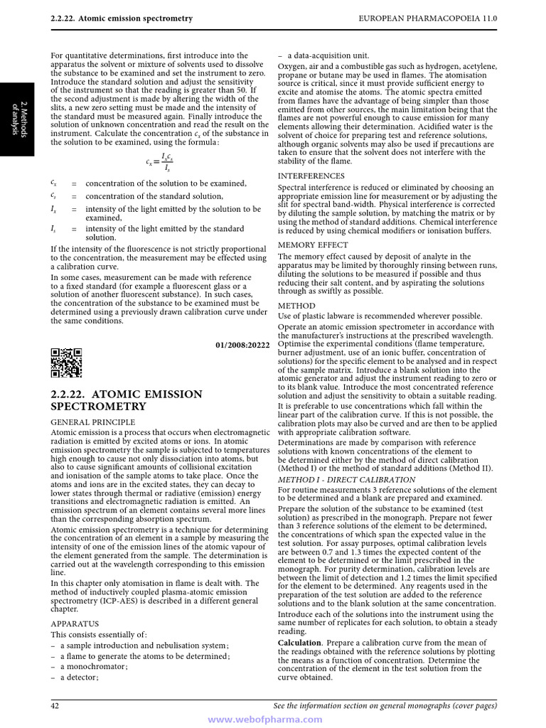 2.2.22. Atomic Emission Spectrometry | PDF