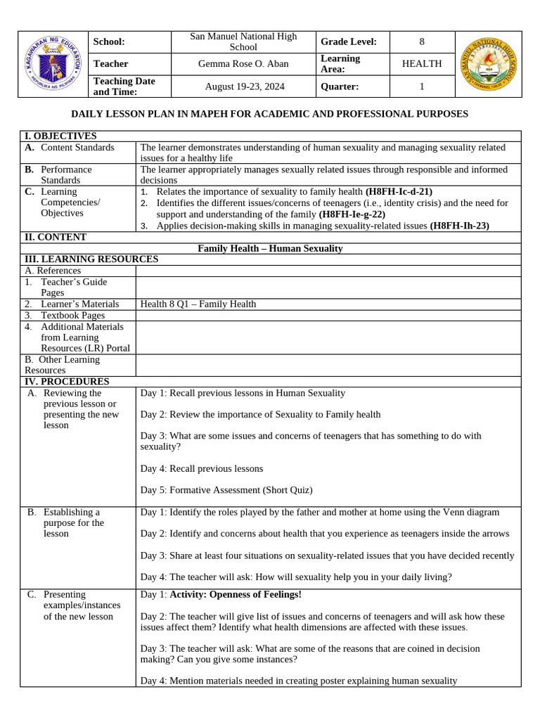 DLP PE 8 Week 3 | PDF