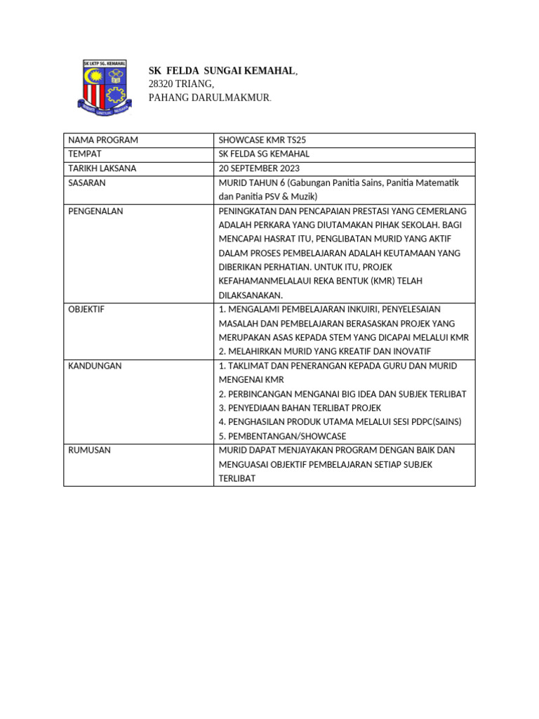 Laporan KMR TS25 2023 | PDF