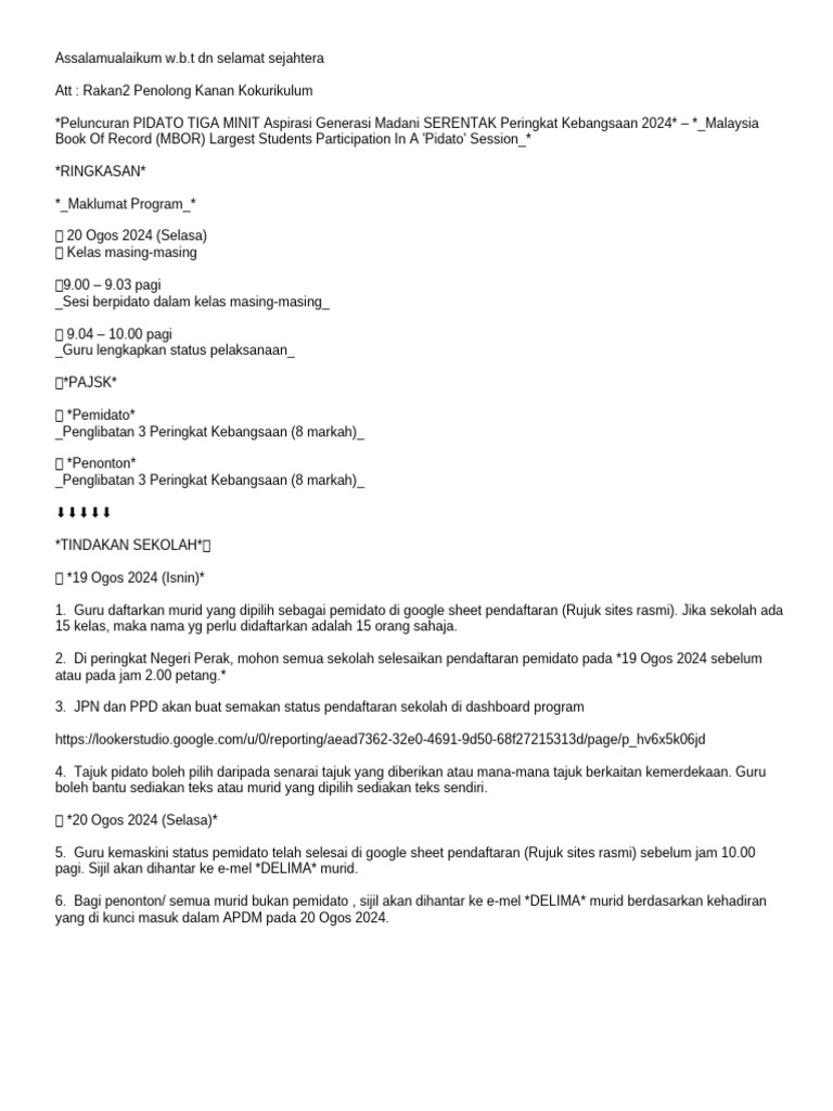 Pidato 3 Minit | PDF