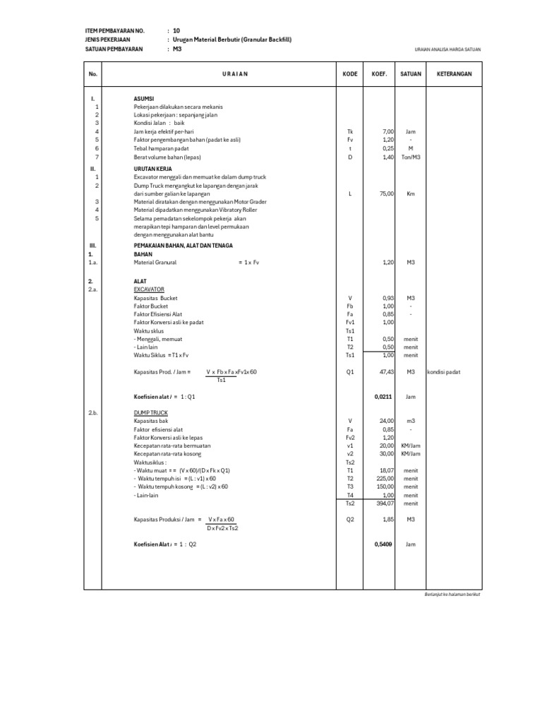 AHS PENAWARAN Granural Backfill | PDF