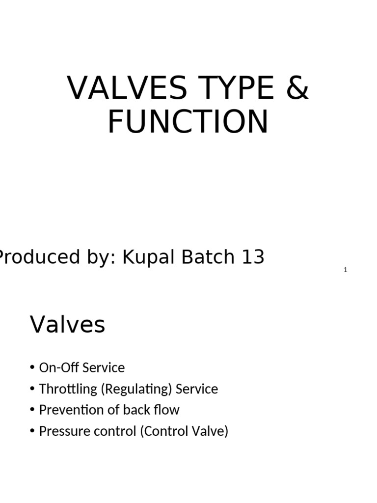 Types of Valves | PDF