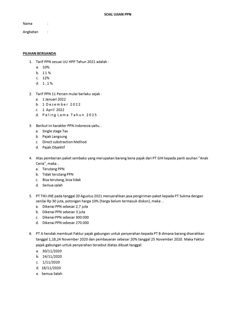 SOAL PPN Artha Mandiri | PDF