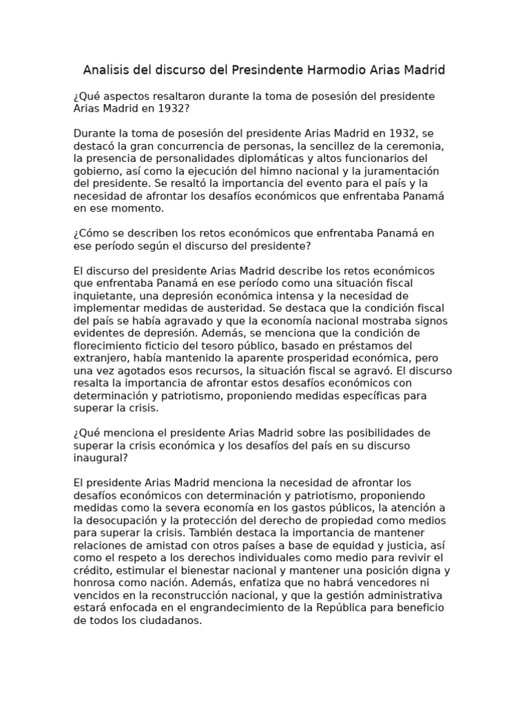 Discurso Del Presidente | PDF