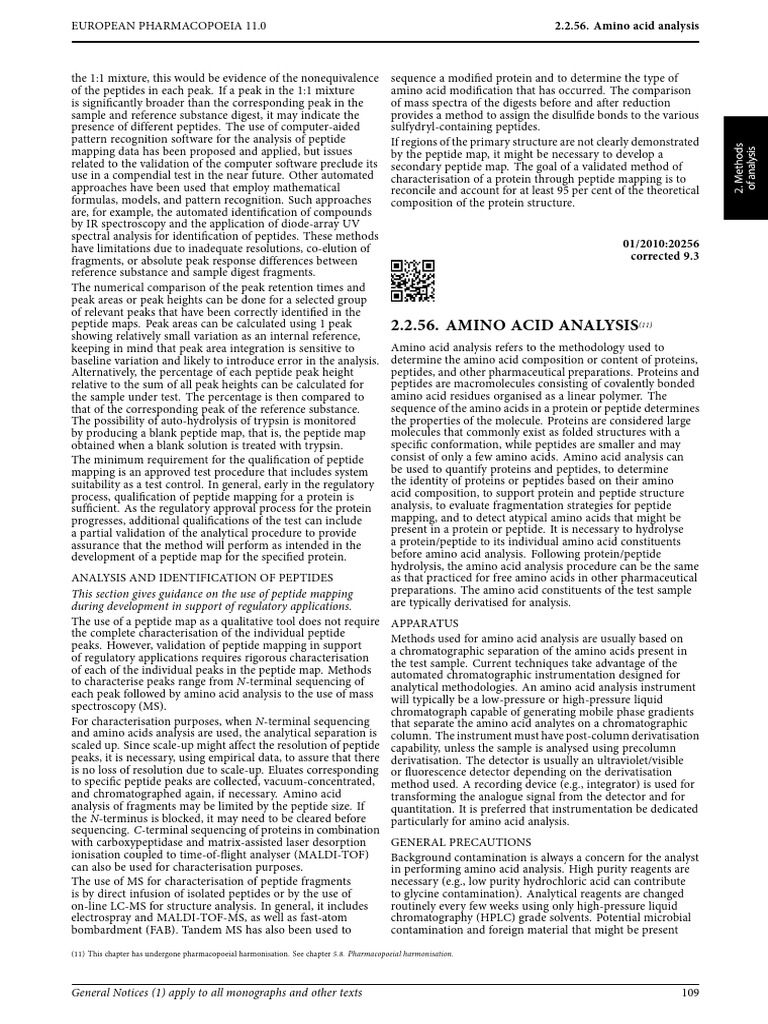 2.2.56. Amino Acid Analysis | PDF