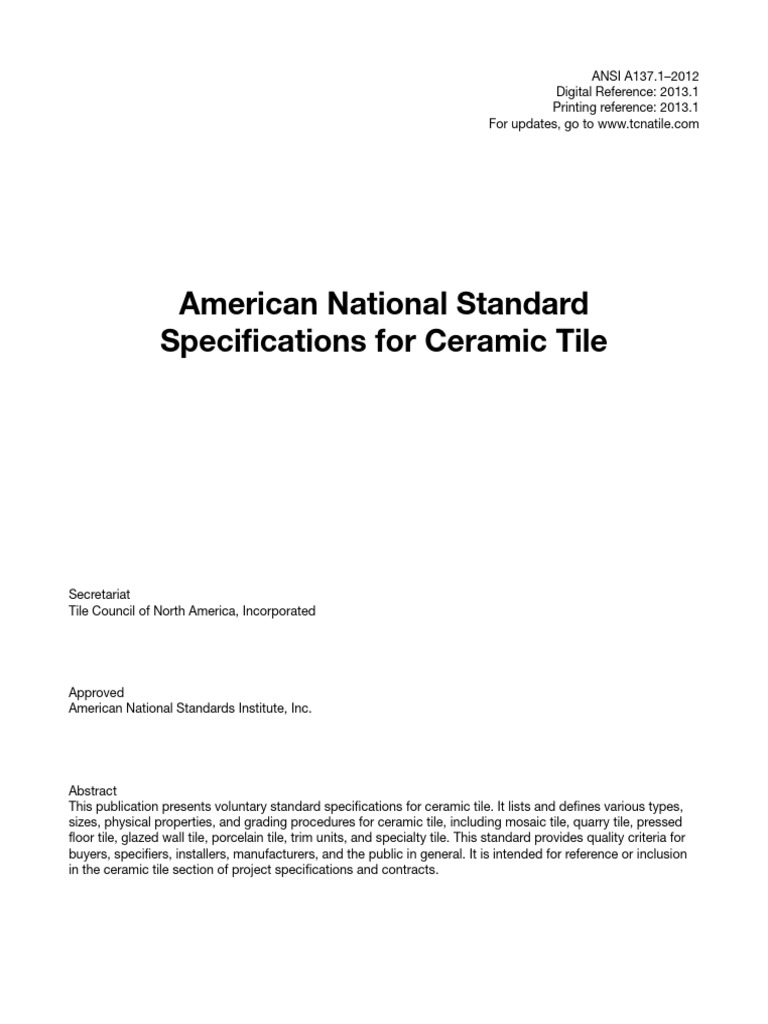 Ansi A137 1 - 2012 | PDF