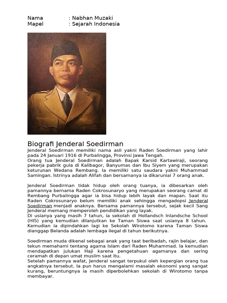 Biografi Jendral Sudirman | PDF