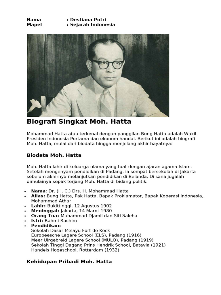 Biografi Moh Hatta | PDF