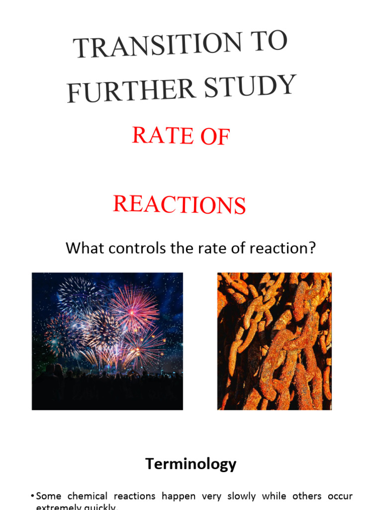 9g Transition To Further Study - Rate of Reaction | PDF