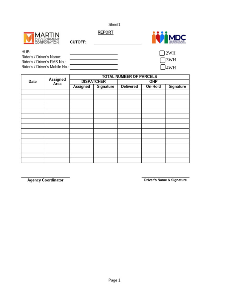 DTR Shopee Delivery Drivers | PDF