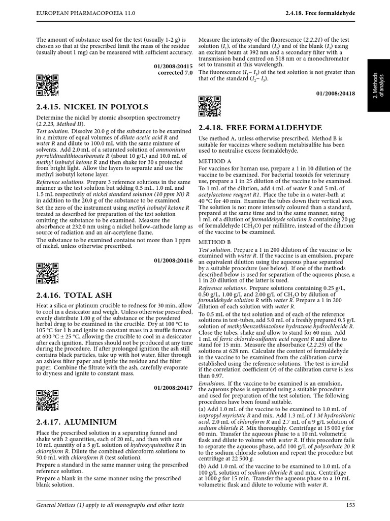 2.4.18. Free Formaldehyde | PDF