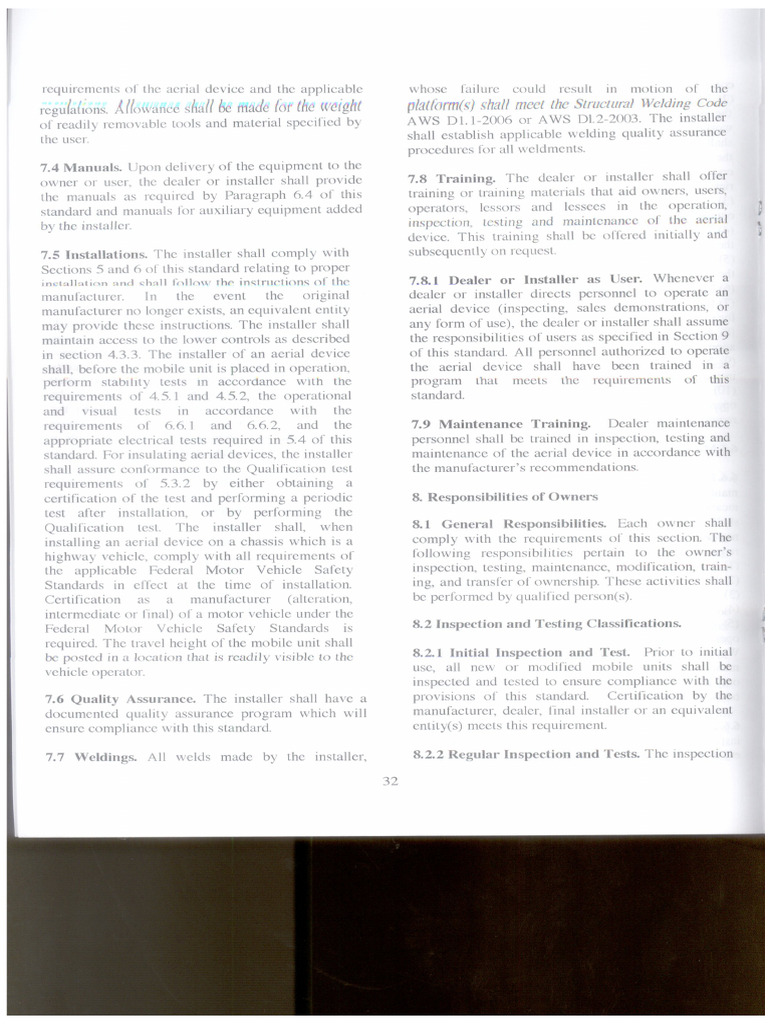 ANSI-SIA A92.2 - 2009 Cap 8 Responsabilidad Del Propietario | PDF