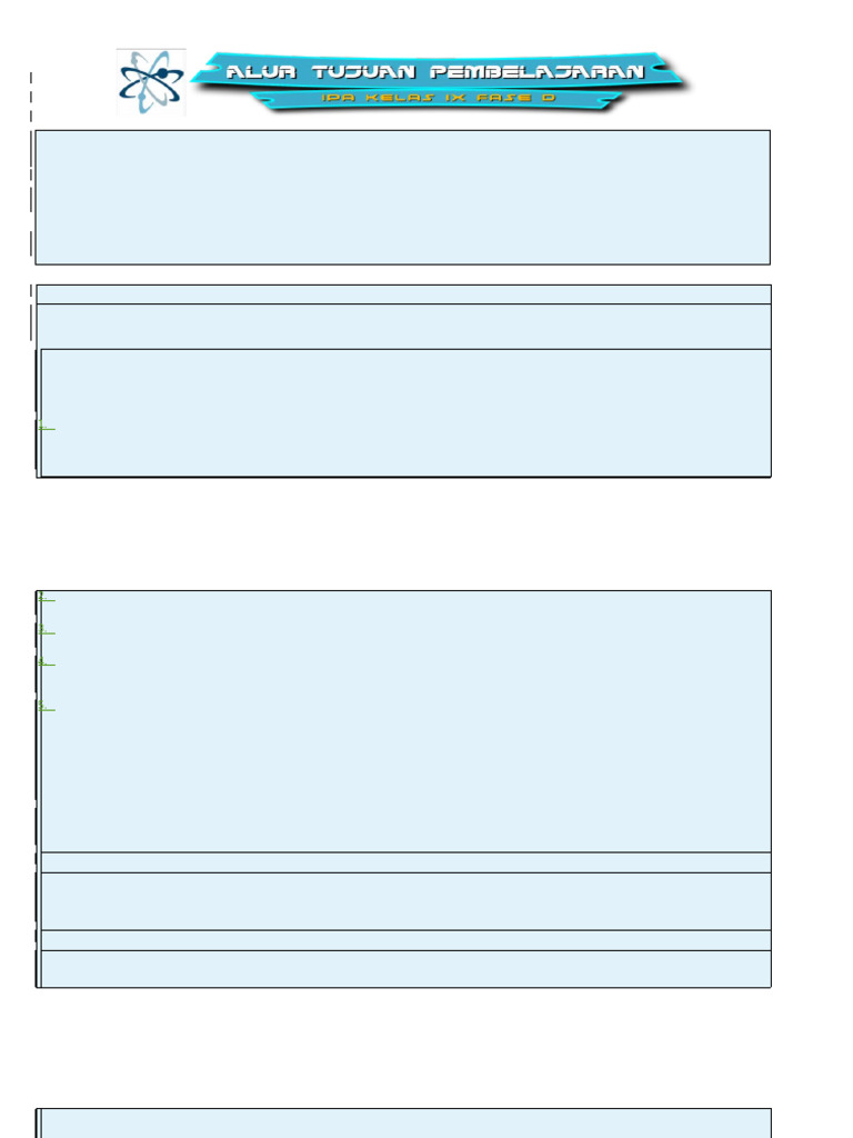 Atp Ipa Fase D Kelas 9 | PDF