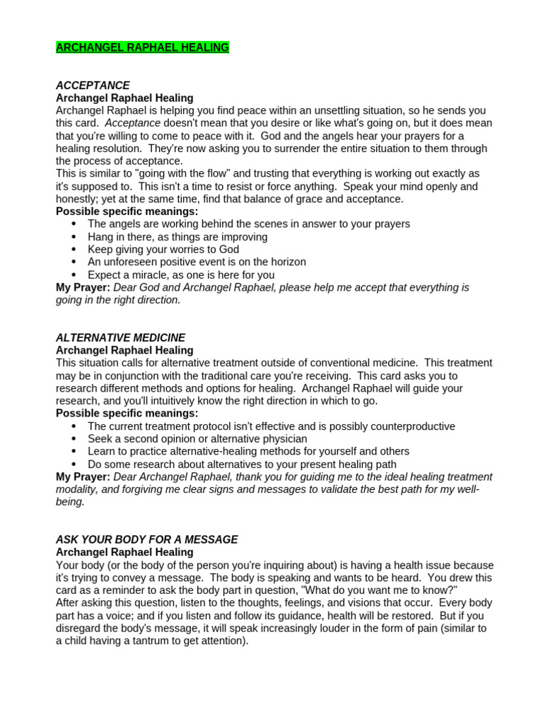 Archangel Raphael Healing | PDF