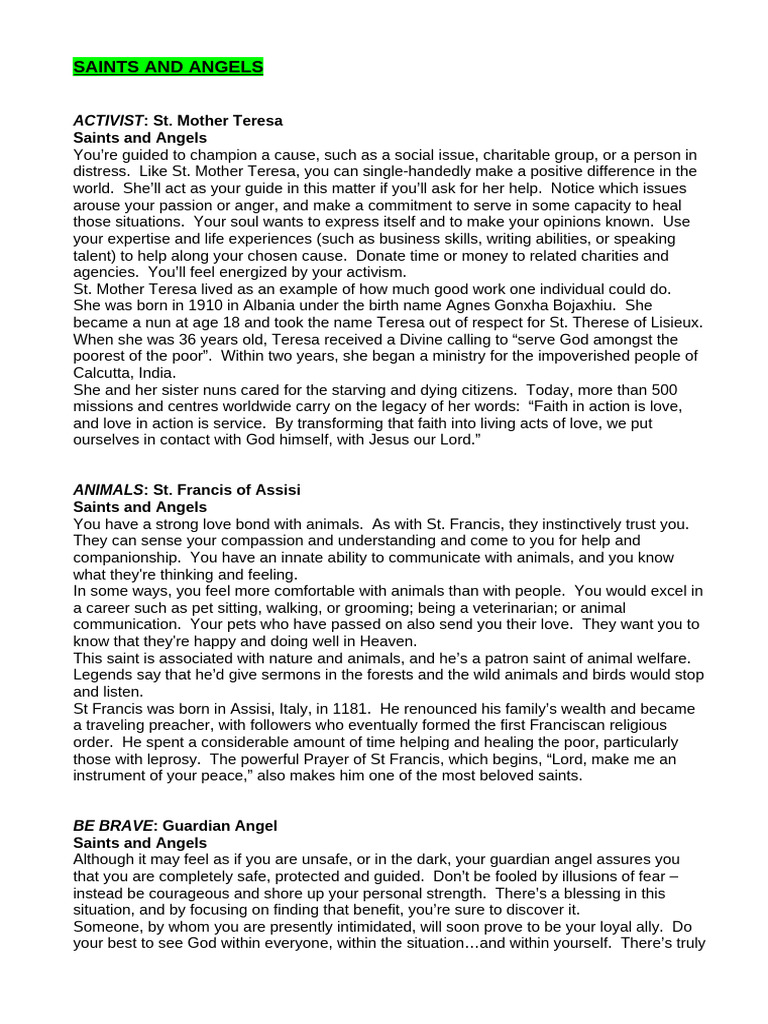 Saints and Angels | PDF