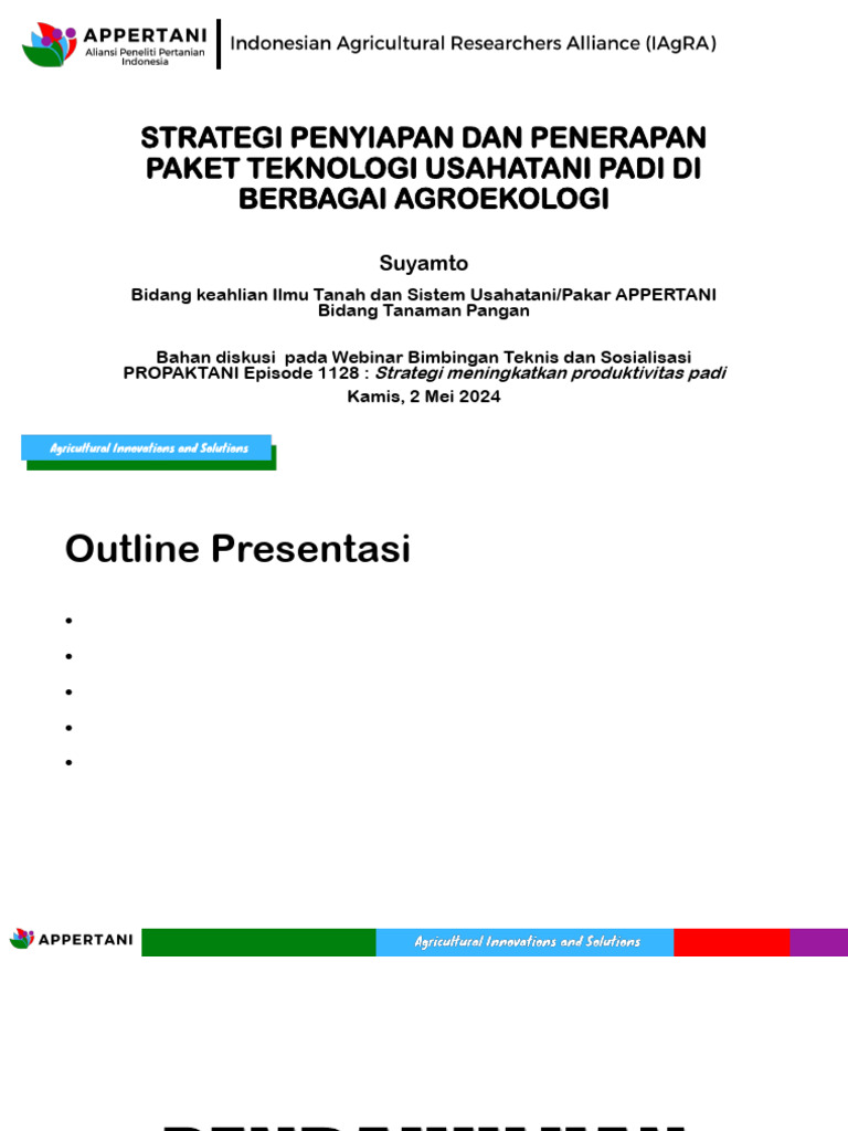 Strategi Paket Tek Padi Appertani 02mei24 Sym PDF | PDF