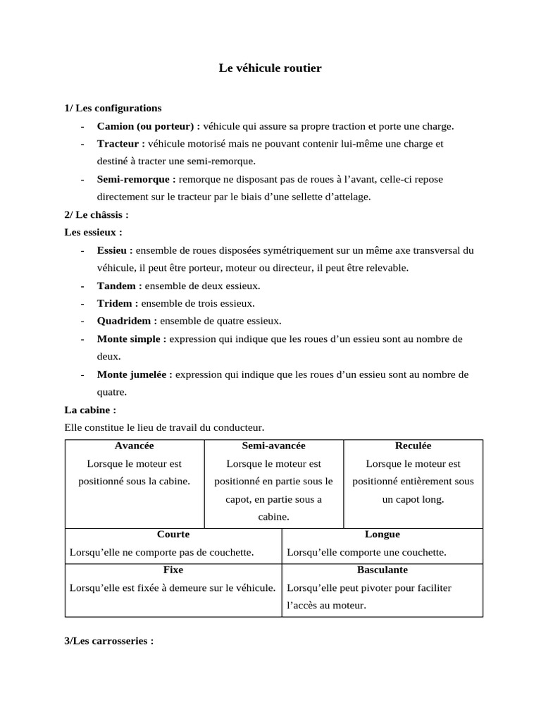 4 Le Véhicule Routier | PDF