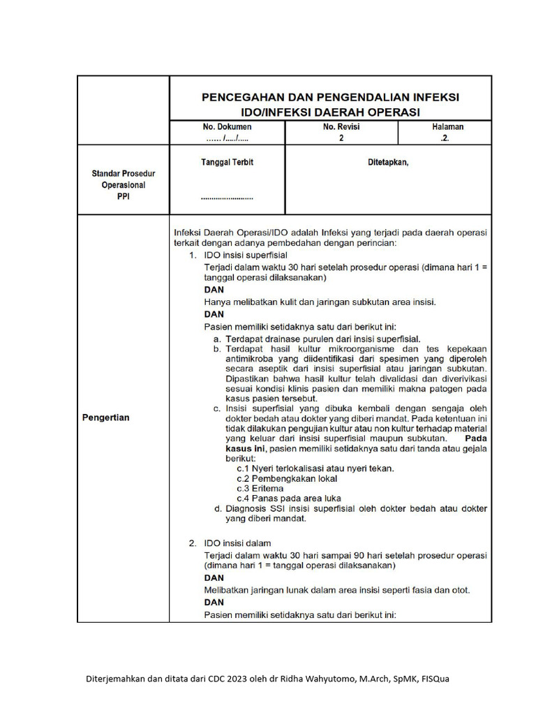 Contoh Spo Ido Ssi 2023 | PDF