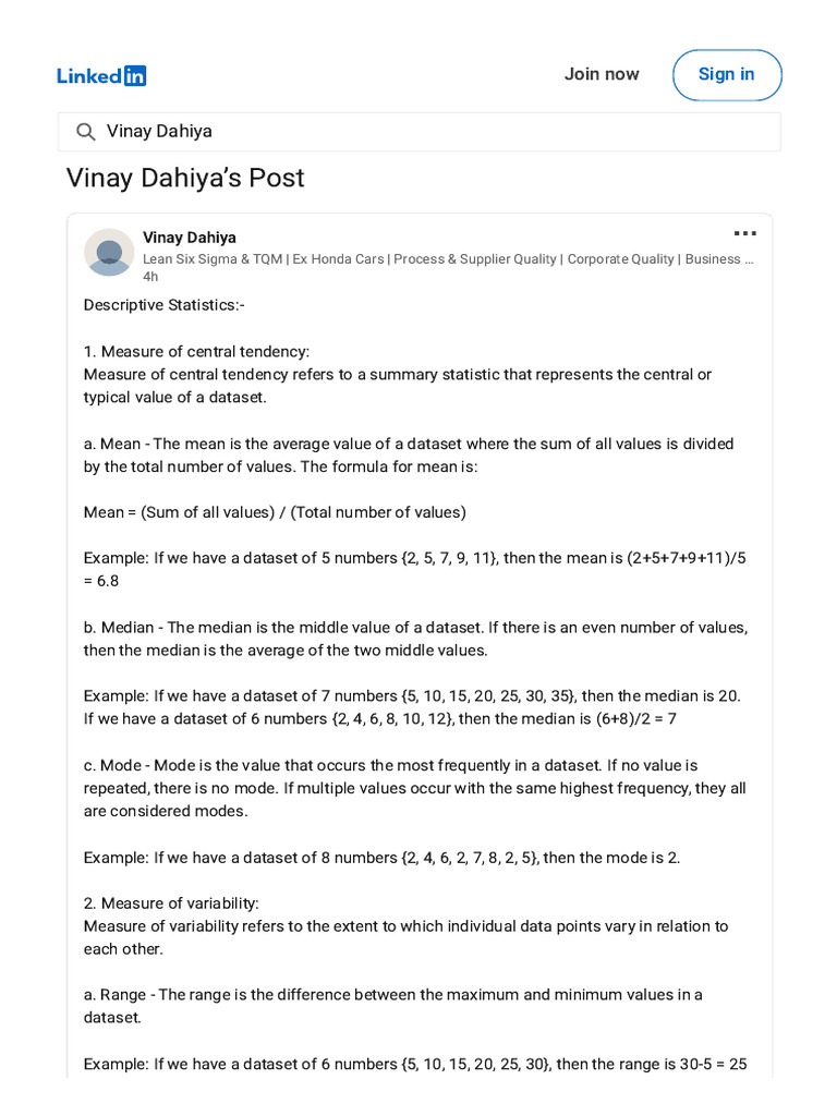 Vinay Dahiya On LinkedIn #Qualityassurance #Sixsi | PDF | Quartile ...