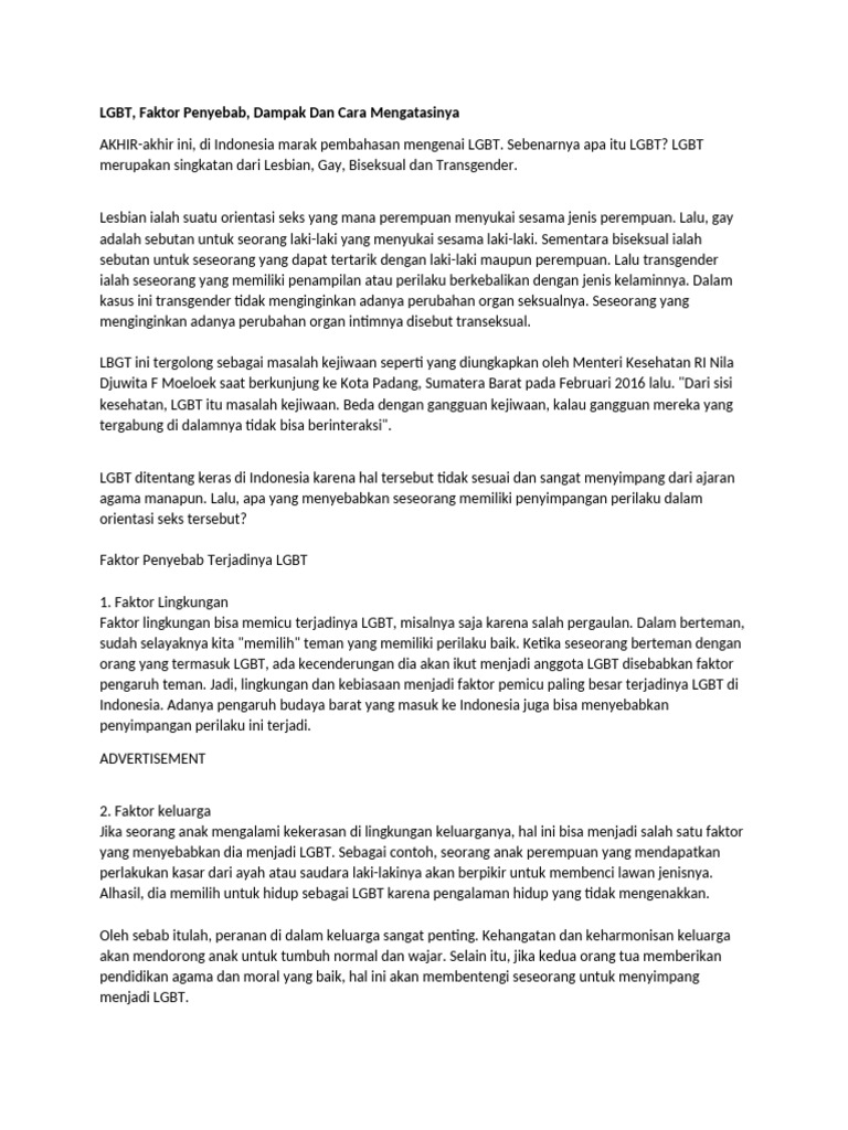 Memahami dan Mengatasi LGBT di Indonesia | PDF | Gender | Social Science