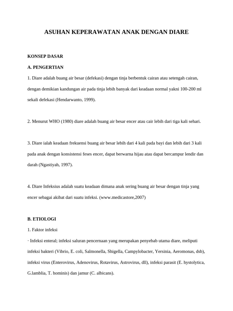 LP-Askep Anak Dengan Diare | PDF