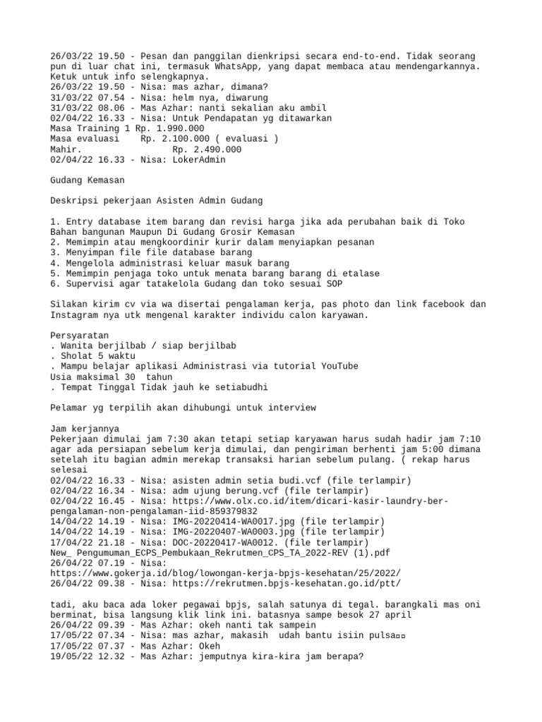 Chat WhatsApp Dengan Mas Azhar | PDF