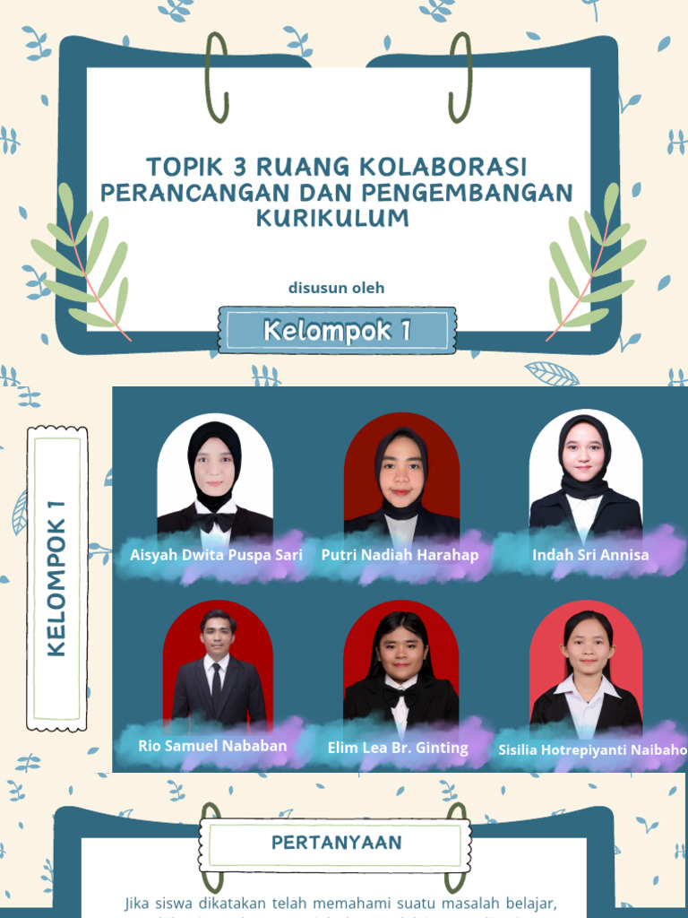 Topik 3 Ruang Kolaborasi PPK - Kelompok 1. | PDF