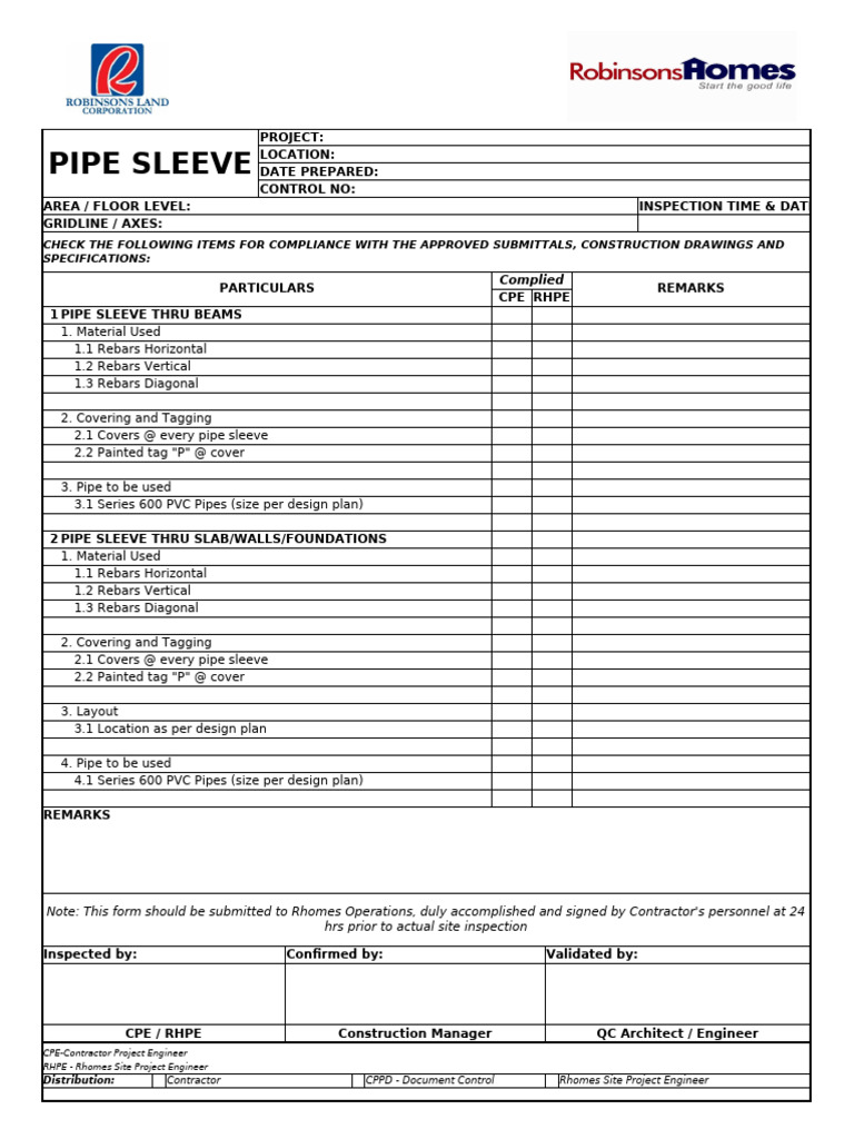 RHI PLUMBING CHECKLIST Rev.1 | PDF
