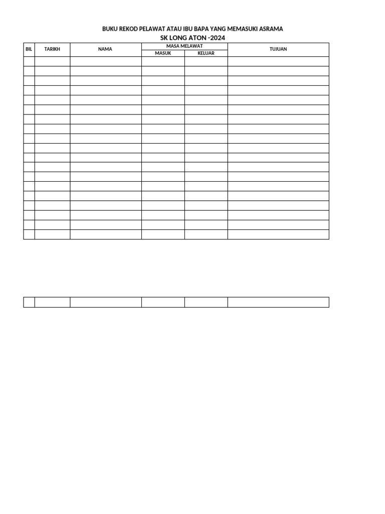 Buku Rekod Pelawat Asrama | PDF