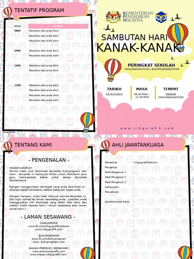 Buku Program Hari Kanak-Kanak CTH Cikgu Grafik | PDF