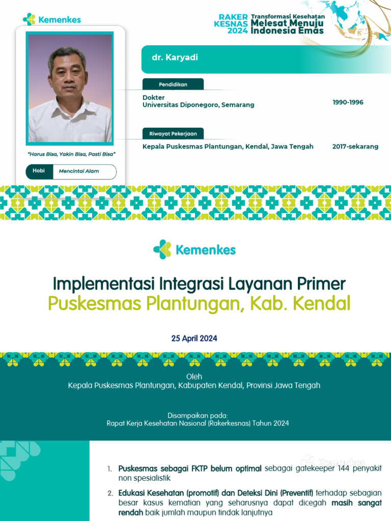 Ka Puskesmas Plantungan - Implementasi ILP | PDF
