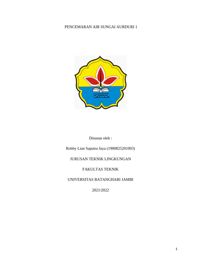 Makalah Pencemaran Air Sungai Aurduri 1 | PDF