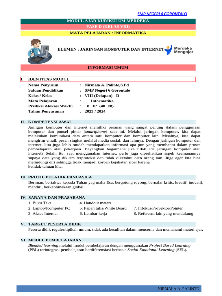 Modul Ajar Informatika Fase D Kelas 8 Bab 5 | PDF Modul Ajar Informatika Fase D Kelas 8 Bab 5 | PDF
